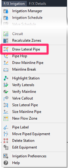 Lateral Line Piping (Draw Lateral Pipe)