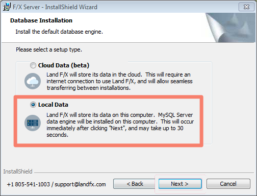 Database Installation: Cloud Data vs. Local Data