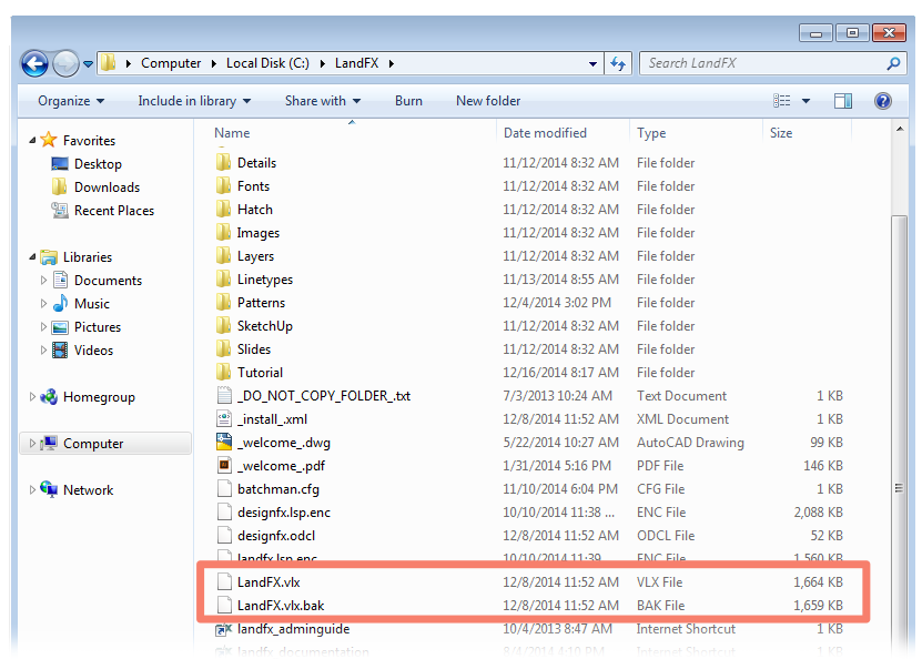 Verify the File LandFX.vlx